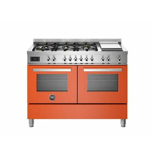 PRO126G2EART Варочный центр Bertazzoni, 6 газовых конфорок, два многофункциональных электрических шкафа, 120 см Оранжевый глянец