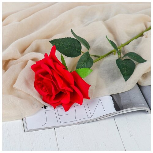Цветы искусственные "Роза Гран При" 7х46 см, красный