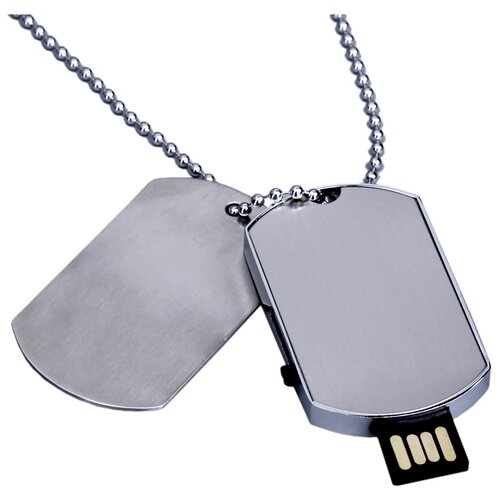 Флешка Армейский жетон в подарок для военного (128 Гб / GB USB 2.0 Серебристый Armi)