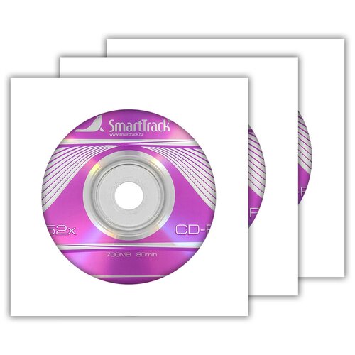 Диск SmartTrack CD-R 700Mb 52x в бумажном конверте с окном, 3 шт.