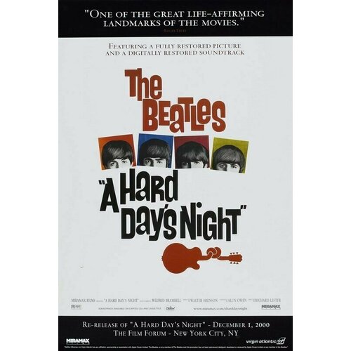 Плакат, постер на бумаге The Beatles: Вечер трудного дня (A Hard Day s Night), Ричард Лестер. Размер 21 х 30 см