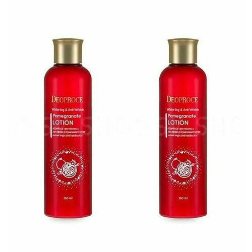 Deoproce Whitening And Anti-Wrinkle Pomegranate Lotion Лосьон, 260 мл, 2 штуки.
