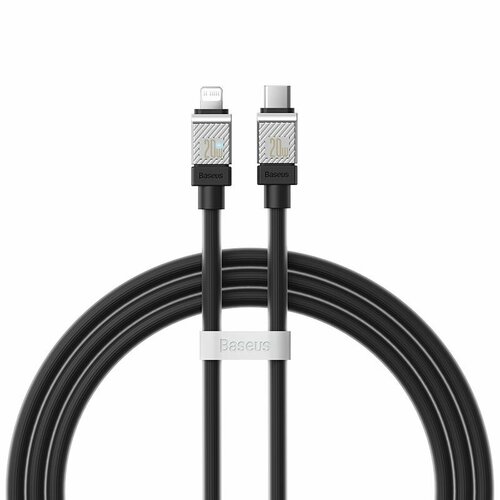 Кабель USB-C BASEUS CoolPlay Series Fast Charging, Type-C - Lightning, 20W, 1 м, черный