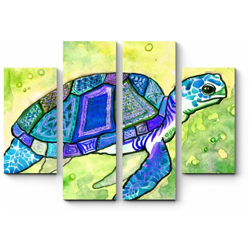 Модульная картина Голубая черепаха 170x128