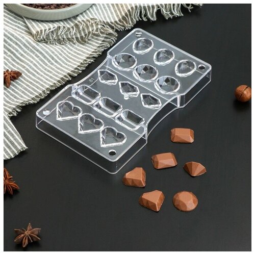 Форма для шоколада и конфет КНР "Джемма", 15 ячеек, 20х12х2,5 см