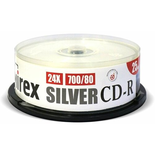 Диски CD-R Mirex SILVER 24X 700MB Cake box 25