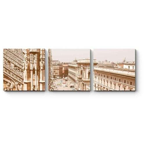 Модульная картина Винтажное фото Милана 190x63