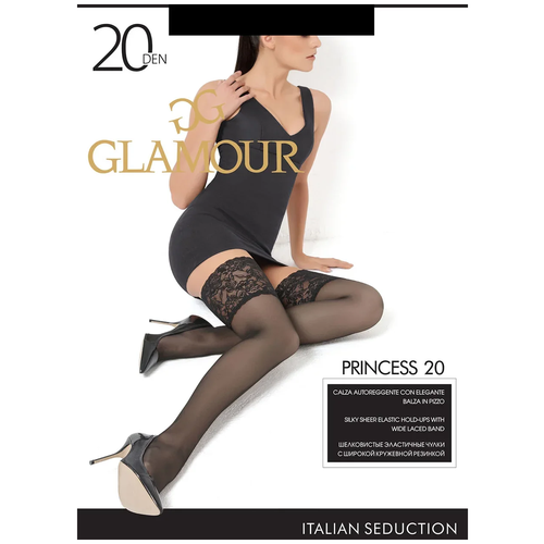 Чулки Glamour Princess, 20 den, размер 2, черный