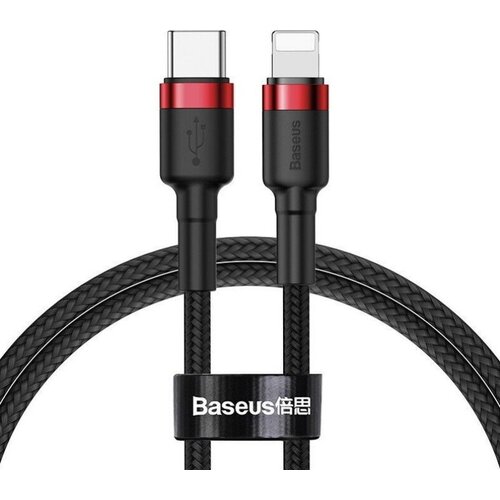 Кабель Baseus Cafule Cable Type-C to iP PD 18W 1m, красный + черный