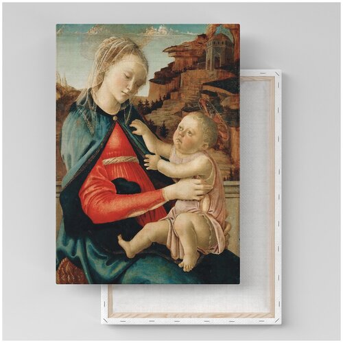Картина на холсте с подрамником / Sandro Botticelli - The Virgin and Child, 1465 / Сандро Боттичелли