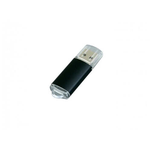 Металлическая флешка с прозрачным колпачком (128 Гб / GB USB 2.0 Черный/Black 018)
