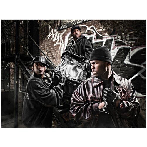 Плакат, постер на холсте G Unit/50 cent/музыкальные/поп исполнитель/артист/поп-звезда/группа. Размер 42 на 60 см