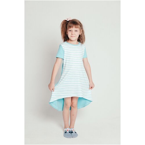 Платье DaEl kids, размер 104, белый, голубой