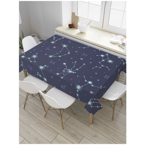 Скатерть прямоугольная JoyArty на кухонный стол "Космические созвездия" из оксфорда, 120x145 см