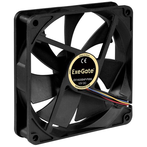 Вентилятор для корпуса ExeGate EX14025B4P-PWM, черный