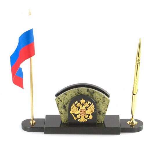 Визитница Уральский сувенир, зеленый, черный