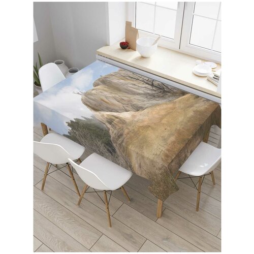 Скатерть прямоугольная JoyArty на кухонный стол "Интересная гора" из оксфорда, 120x145 см