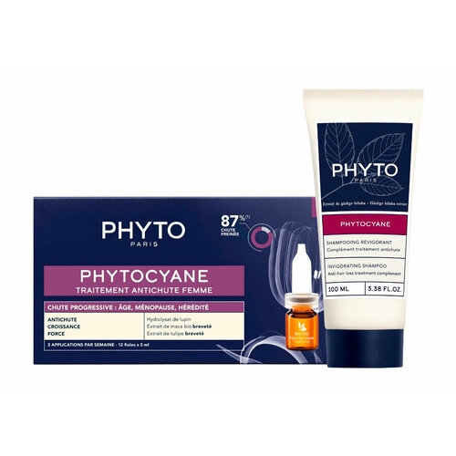 PHYTO Набор "Фитоциан" для прогрессирующего выпадения волос жен. (2 элемента)