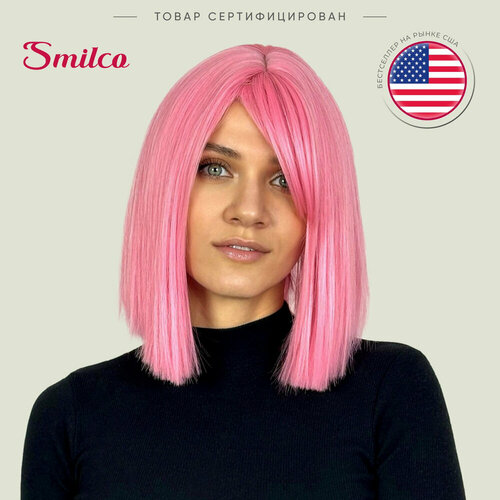 Парик Smilco каре розовый