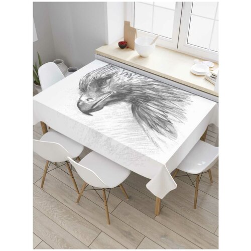 Скатерть прямоугольная JoyArty на кухонный стол "Облик ястреба" из оксфорда, 120x145 см