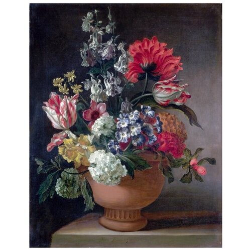 Репродукция на холсте Шар из цветов (A Bowl of Flowers) Блансур Мари 50см. x 63см.