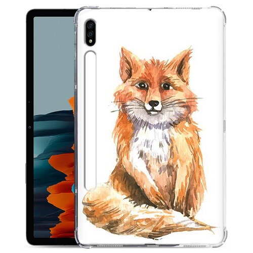 Чехол задняя-панель-накладка-бампер MyPads детская лиса для Samsung Galaxy Tab S7 11 SM-T870/T875 (2020)/Samsung Galaxy Tab S8 (SM-X700N) 2022 противоударный