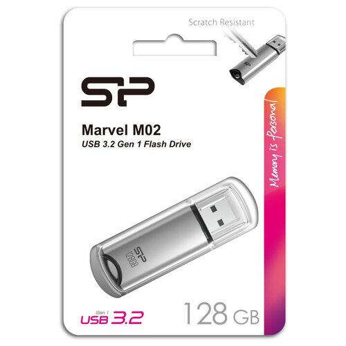 USB флешка 128Gb Silicon Power Marvel M02 silver USB 3.2 Gen 1 (USB 3.0)