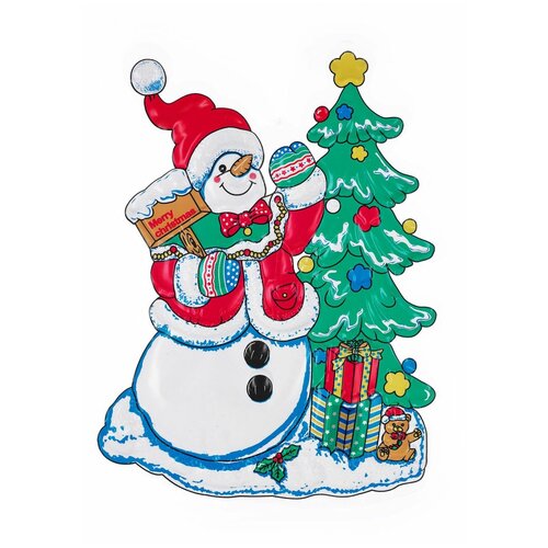 Новогоднее панно Гратвест Снеговик с елкой, 61*40 см (Е94326)