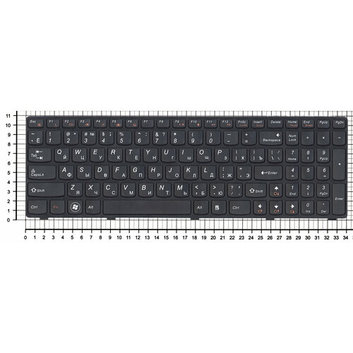 Клавиатура для ноутбука Lenovo 25-206910 черная с черной рамкой