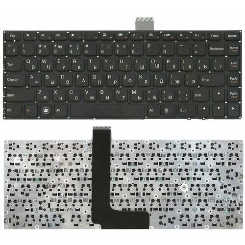 Клавиатура для ноутбука Lenovo IdeaPad U300 черная без рамки
