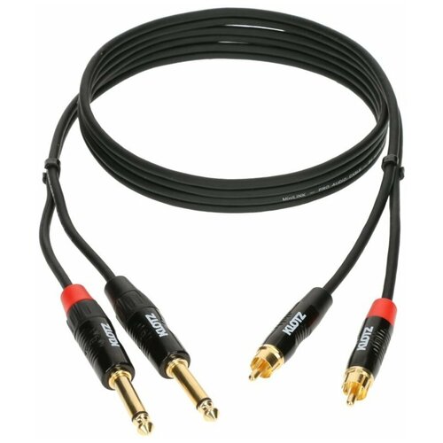 Компонентный кабель серии MiniLink, позолоченные разъемы 2 mono jack - 2 RCA, 3 метра - KLOTZ KT-CJ300