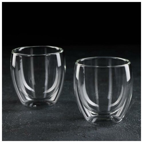 Набор стеклянных стаканов с двойными стенками Magistro, 200 мл, 8,3×8,2 см, 2 шт
