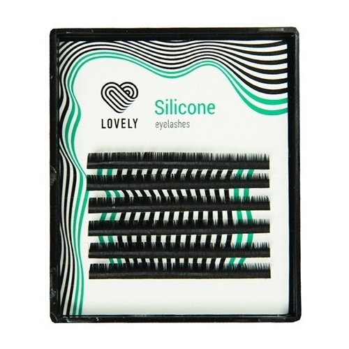 Черные ресницы "Silicone" мини-микс 0,10/M 8-11 мм (6 линий) Lovely