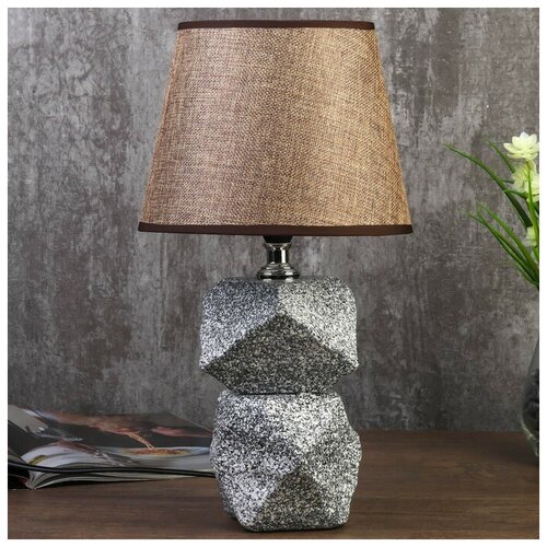 Лампа настольная Risalux E14, 40 Вт, серый, 20*20*34 см