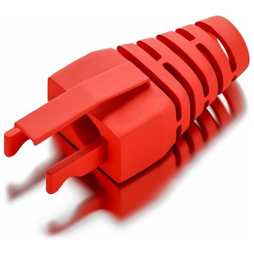 GCR Колпачок для коннектора 8p8c RJ-45 5кат изолирующий красный (10шт) диаметр кабеля: 5.0-5.5 мм
