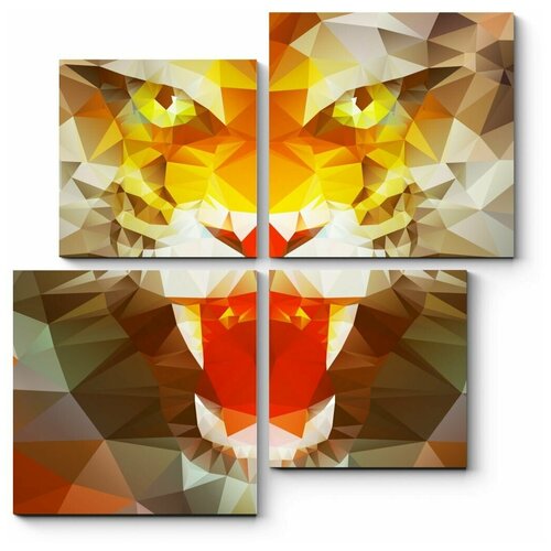 Модульная картина Тигриный рык 50x50