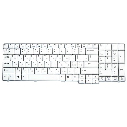 Клавиатура для ноутбука Acer 9300 9400 7000 5735 6930G Белая p/n: NSK-AFC2R, NSK-AFE0R, NSK-AFF0R