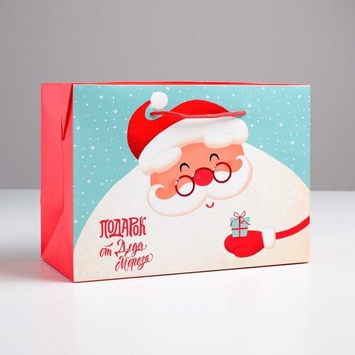 Дарите Счастье Пакет-коробка «Дед мороз», 28 × 20 × 13 см