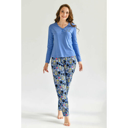 Пижама  Оптима Трикотаж, размер 58, голубой
