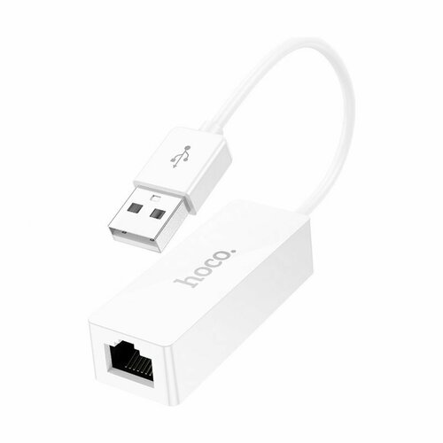 Переходник (адаптер) Hoco UA22 USB-RJ-45, белый