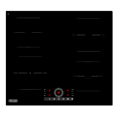Индукционная варочная панель DeLonghi ELETTRA 1B0P CR, 60 см, черная, Функция Booster, сенсорное управление, Функция Melting