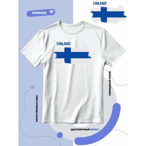 Футболка SMAIL-P флаг Финляндии, размер S, белый