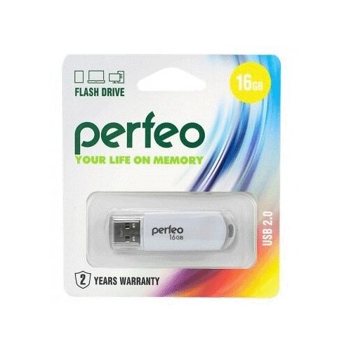 Флеш-диск Perfeo USB 16GB C03 White PF-C03W016