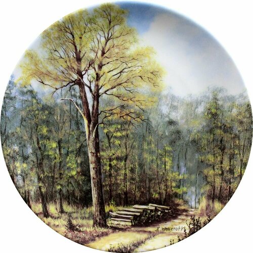 Вяз в лесу" - винтажная тарелка из серии "Древние гиганты