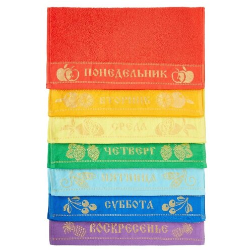 Набор полотенец  Вышневолоцкий текстиль Неделька VT971 универсальное, 35x60см, разноцветный