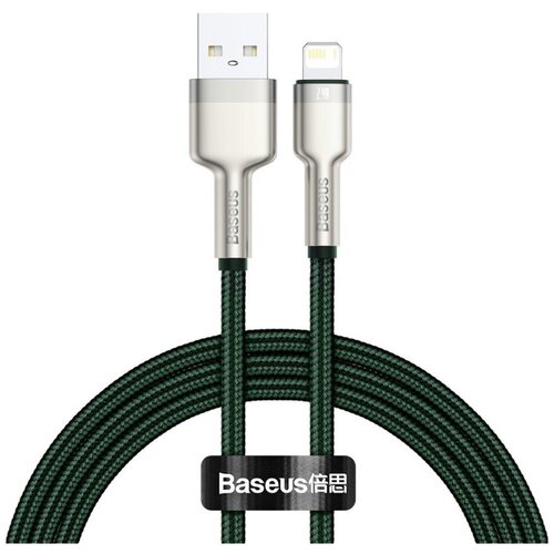 Кабель Baseus Cafule Series Metal Data Cable USB to Lightning 2.4A 1m Green (CALJK-A06)