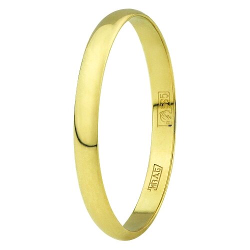 Кольцо обручальное Юверос, желтое золото, 585 проба, размер 17.5, желтый