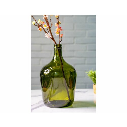 Декоративная ваза-бутыль диего, стекло, зелёная, 30 см, Edelman 1026991
