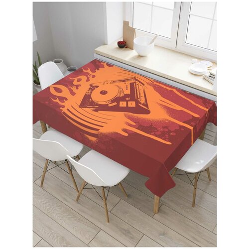 Скатерть прямоугольная JoyArty на кухонный стол "Музыкальное пламя" из оксфорда, 180x145 см