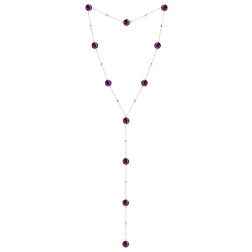 Колье Alerie Accessories, аметист, длина 66 см, фиолетовый, серебряный